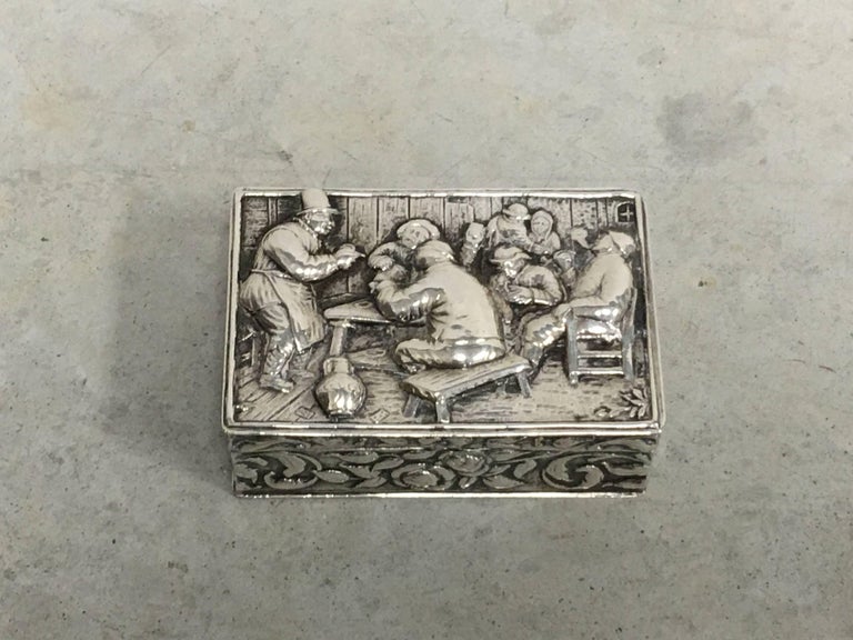 19th Century English Sterling Silver Snuff Box For Sale at 1stDibs