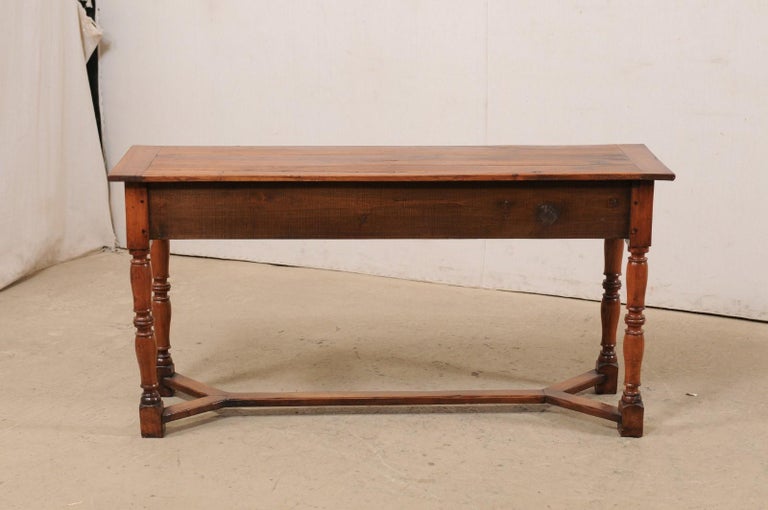 19th C. English Wooden Sofa or Console Table w/ 3 Drawers and Nicely ...