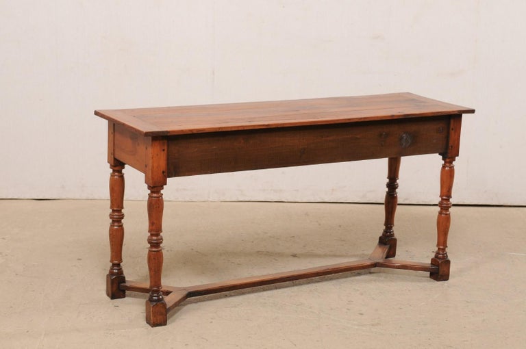 19th C. English Wooden Sofa or Console Table w/ 3 Drawers and Nicely ...