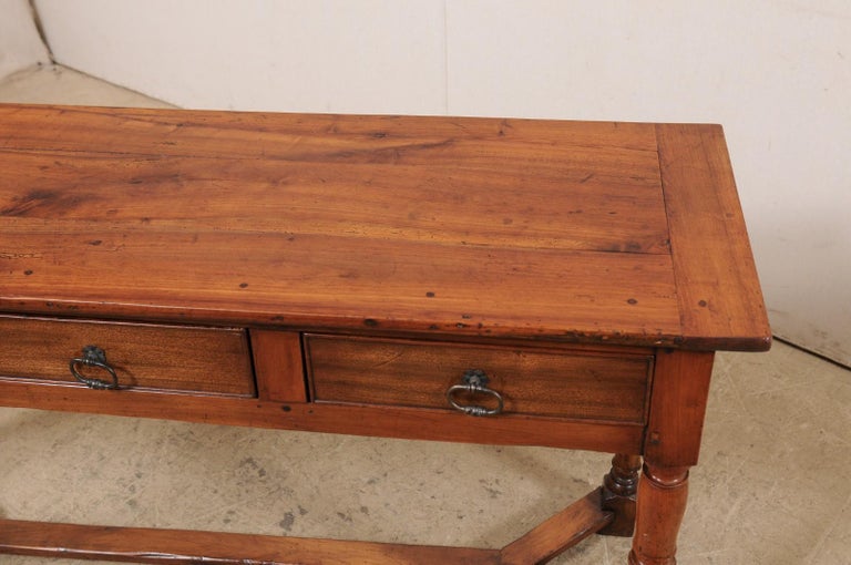 19th C. English Wooden Sofa or Console Table w/ 3 Drawers and Nicely ...