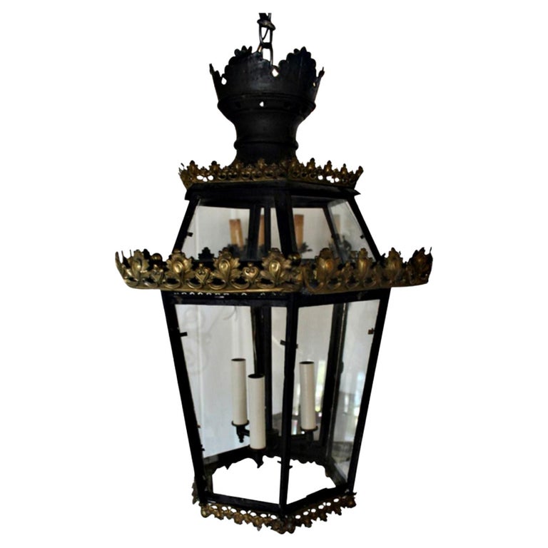 19th C European Iron Lantern For Sale at 1stDibs