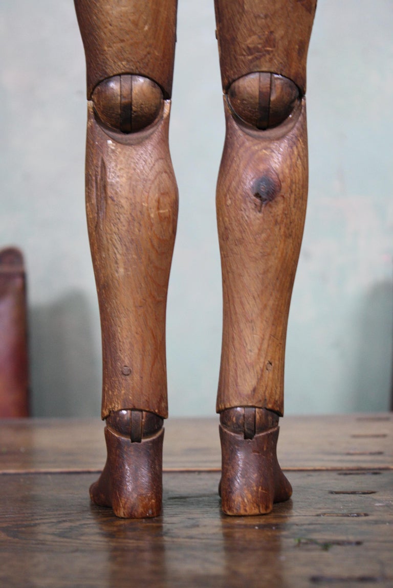 19th Century French Articulated Artist Lay Figure Mannequin Folk Art ...