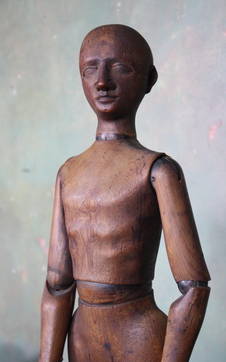 19th Century French Articulated Artist Lay Figure Mannequin Folk Art ...