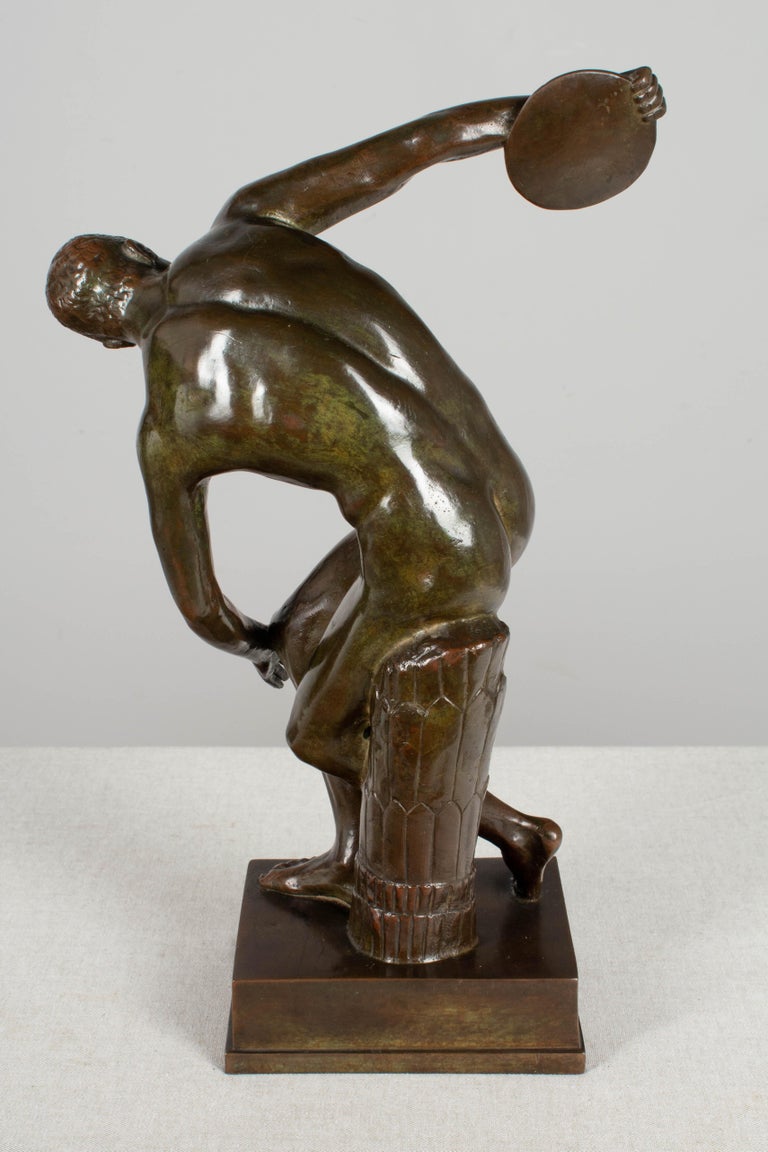 19th Century French Bronze Discus Thrower Sculpture at 1stDibs