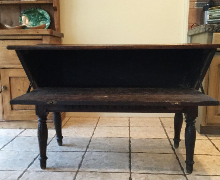 19th Century French Carved Wood Bread Dough Chest For Sale at 1stDibs