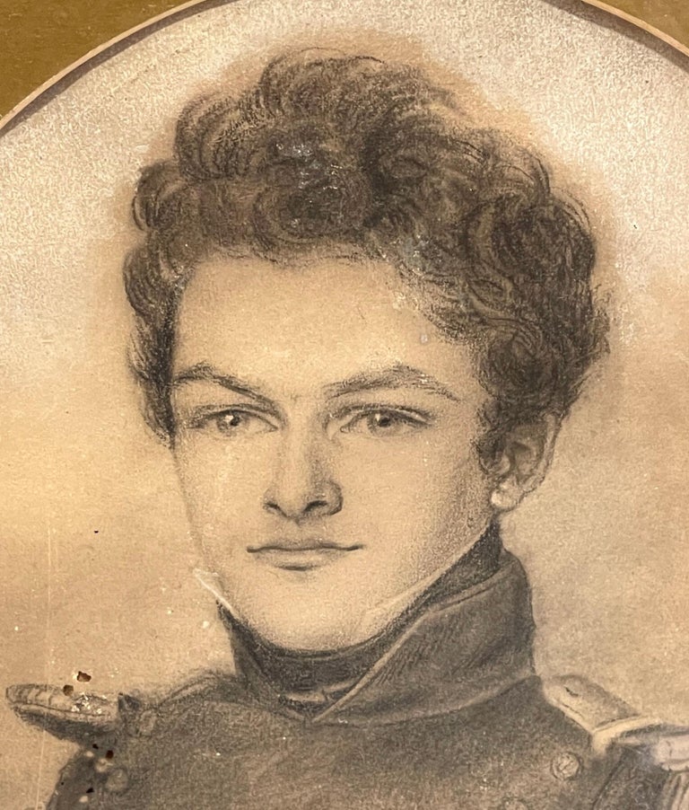 19th C French Drawing of a Handsome Monarchie de Juillet Cadet, Paris ...