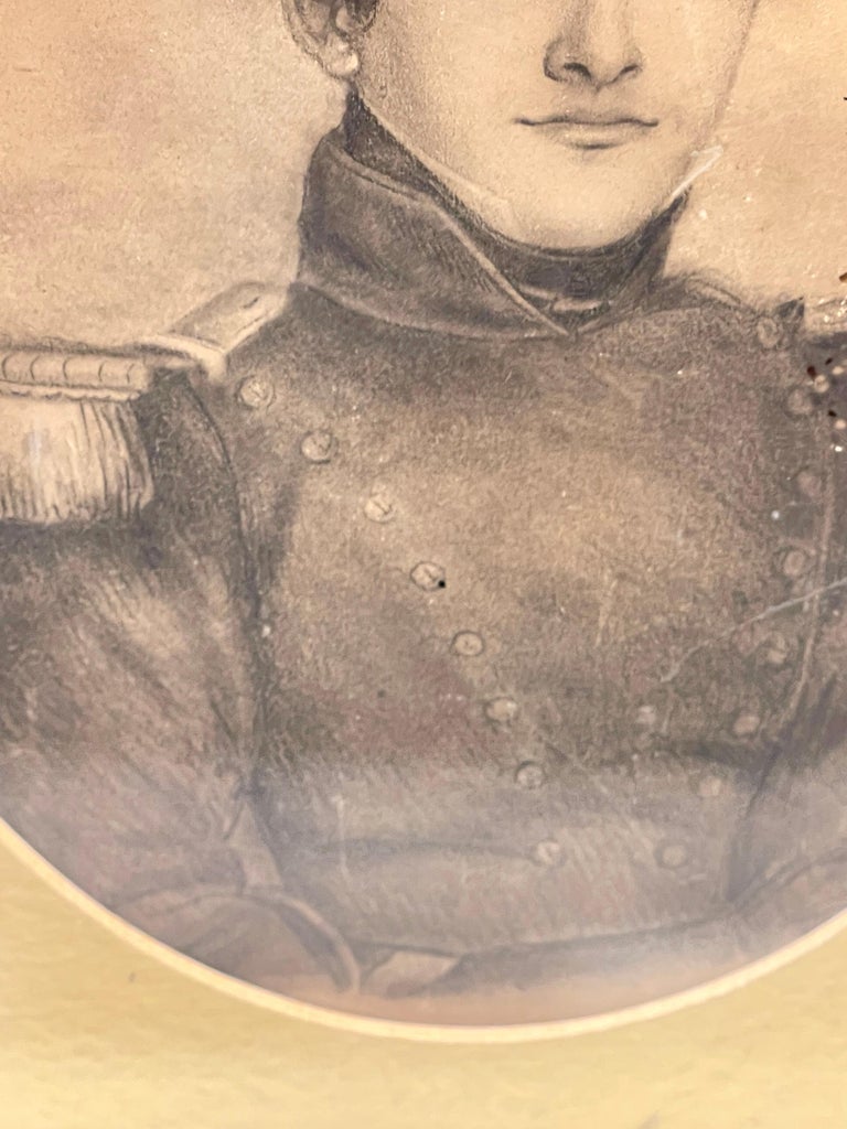 19th C French Drawing of a Handsome Monarchie de Juillet Cadet, Paris ...