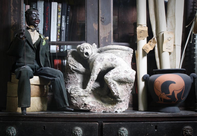 French Grotesque Medieval Plaster Releif of Monkey Architectural ...