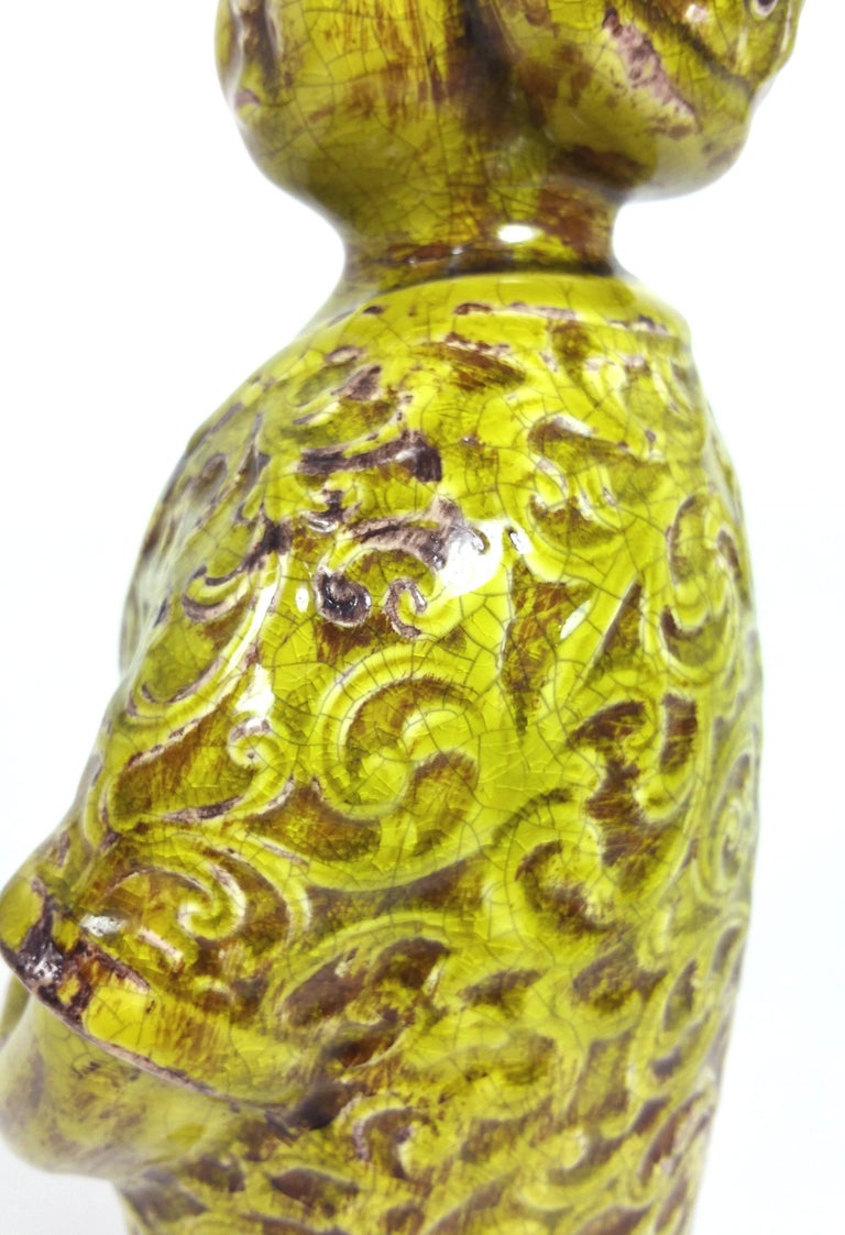 19th Century French Large Pottery Figure of a Geisha For Sale at 1stDibs