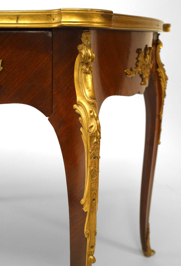 French Louis XV Style Kingwood Table Desk with Parquetry Inlay For Sale ...