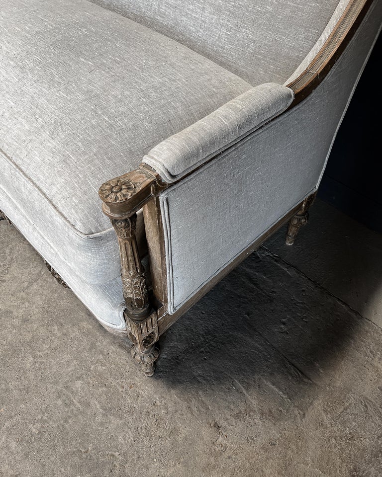 19th c. French Louis XVI Style Bergere Sofa For Sale at 1stDibs