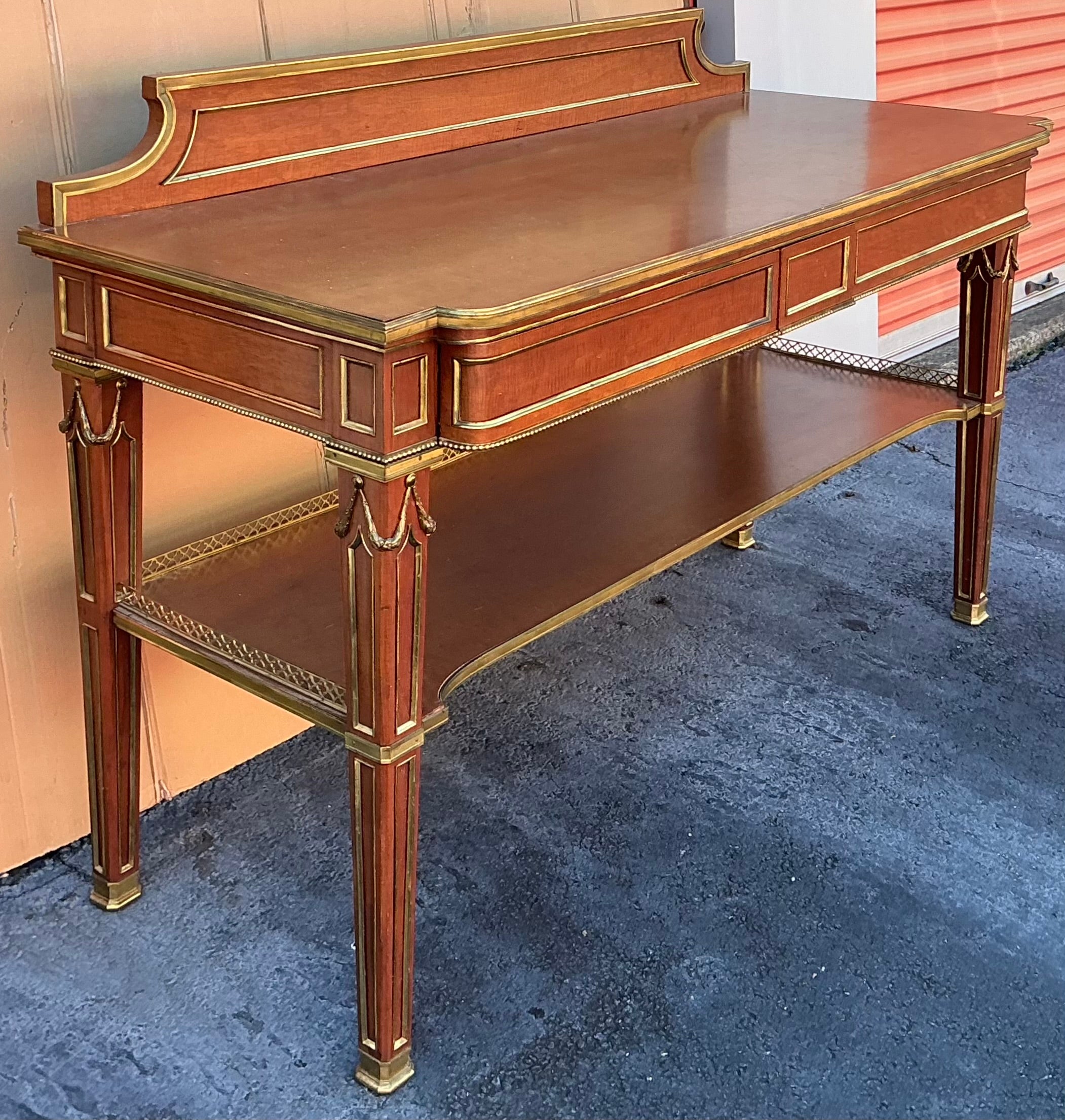 19th-C. French Louis XVI Style Walnut And Gilt Bronze Dining Server ...