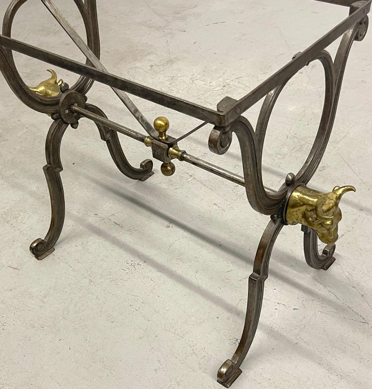 19th C. French Marble and Iron Figural Bull Motif Butcher's Table For ...