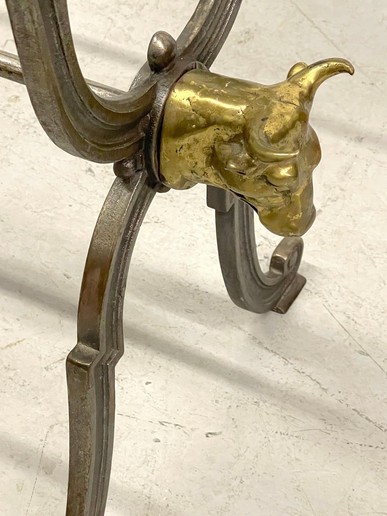 19th C. French Marble and Iron Figural Bull Motif Butcher's Table For ...
