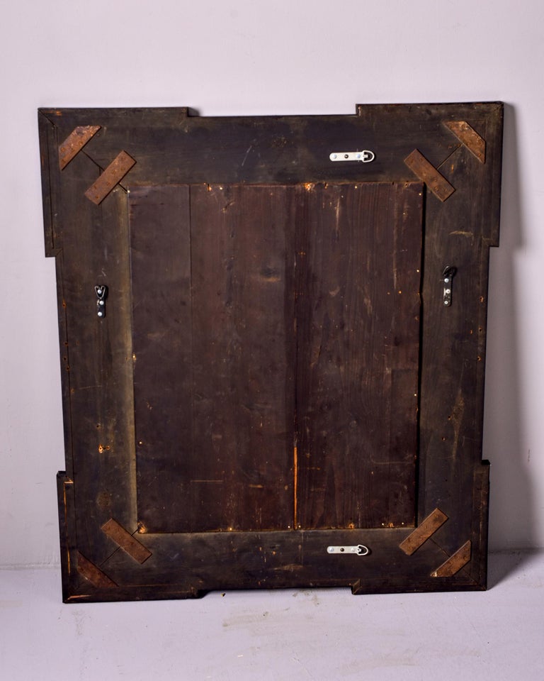 19th C French Mirror with Black and Pressed Metal Frame For Sale at ...