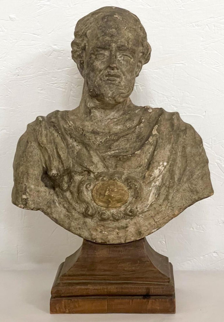 19th-C. French Neo-Classical Style Papier-mâché Bust For Sale at 1stDibs