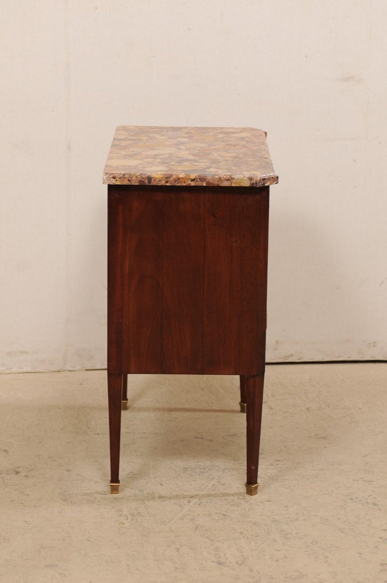 19th C French Raised Commode with Scagliola Stone Top and Brass Accents ...