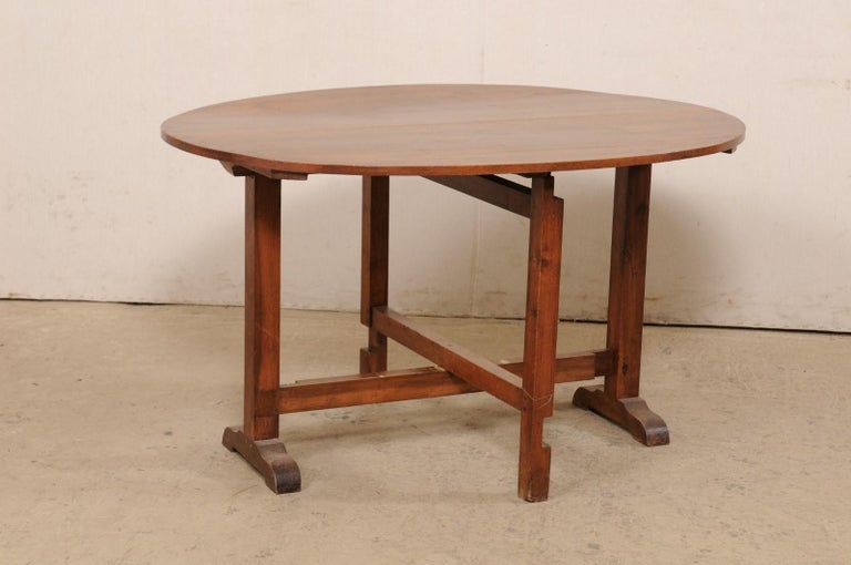 19th C. French Vintner's Oval-Shaped Wine Tasting Table at 1stDibs