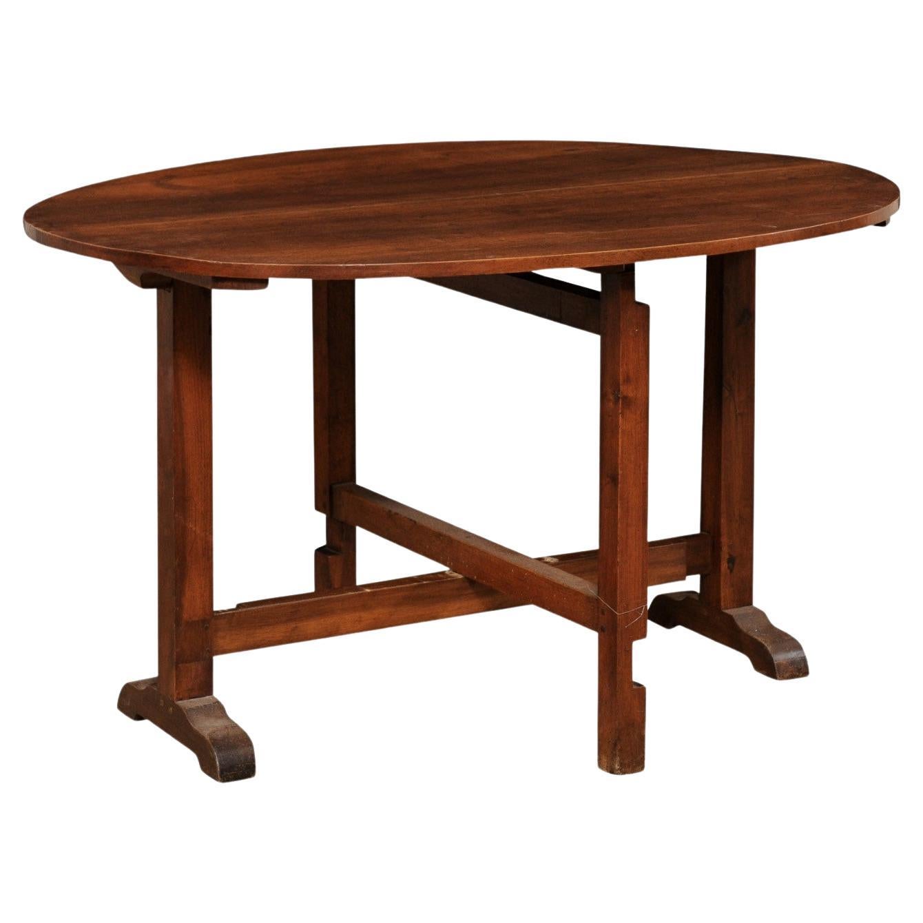 Rustic Antique French Tilt Top Vintner’s Table For Sale at 1stDibs