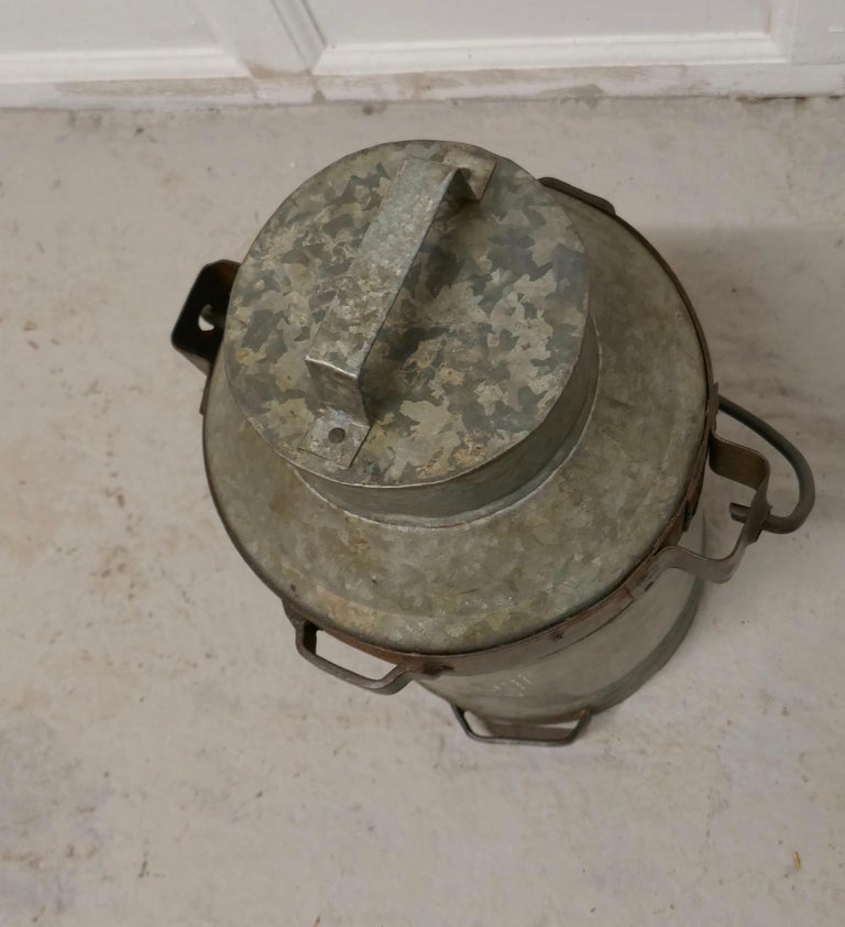 19th Century Galvanised Metal Milk Churn with Iron Strapping For Sale ...