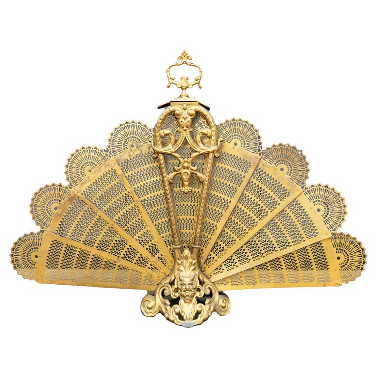 19th C Gilt Fire Fan by Charles Casier For Sale at 1stDibs