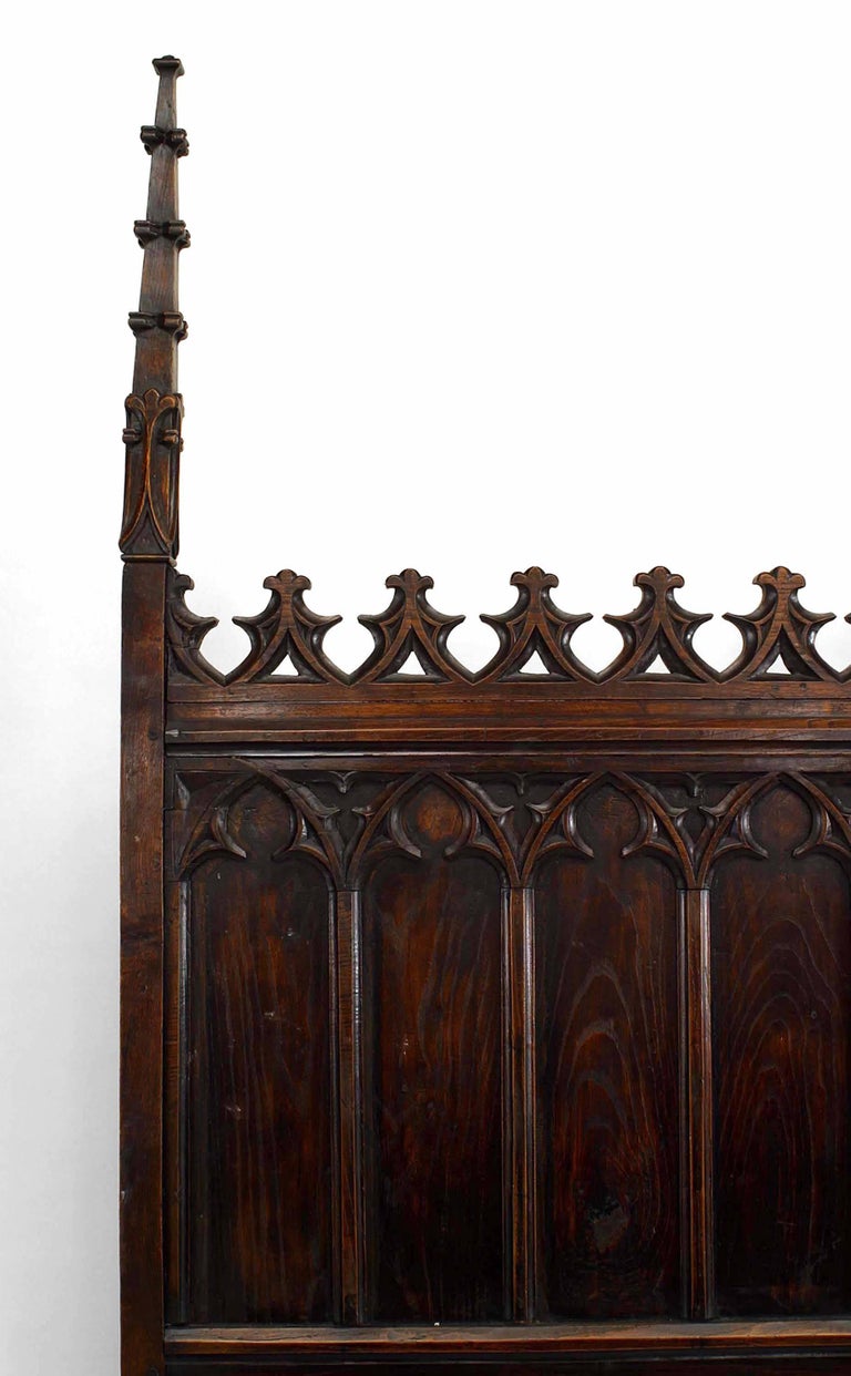 English Gothic Revival Walnut Full Size Bed For Sale at 1stDibs