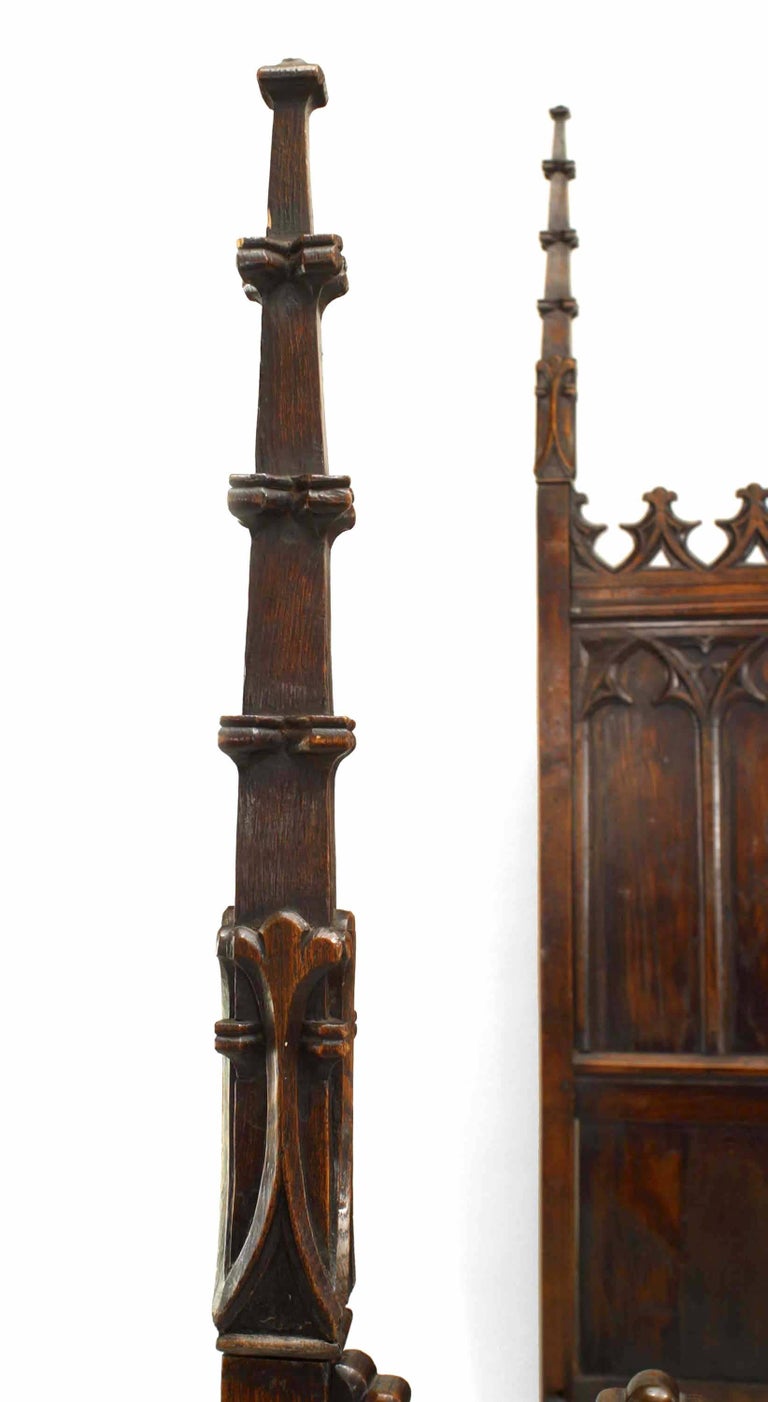 English Gothic Revival Walnut Full Size Bed For Sale at 1stDibs