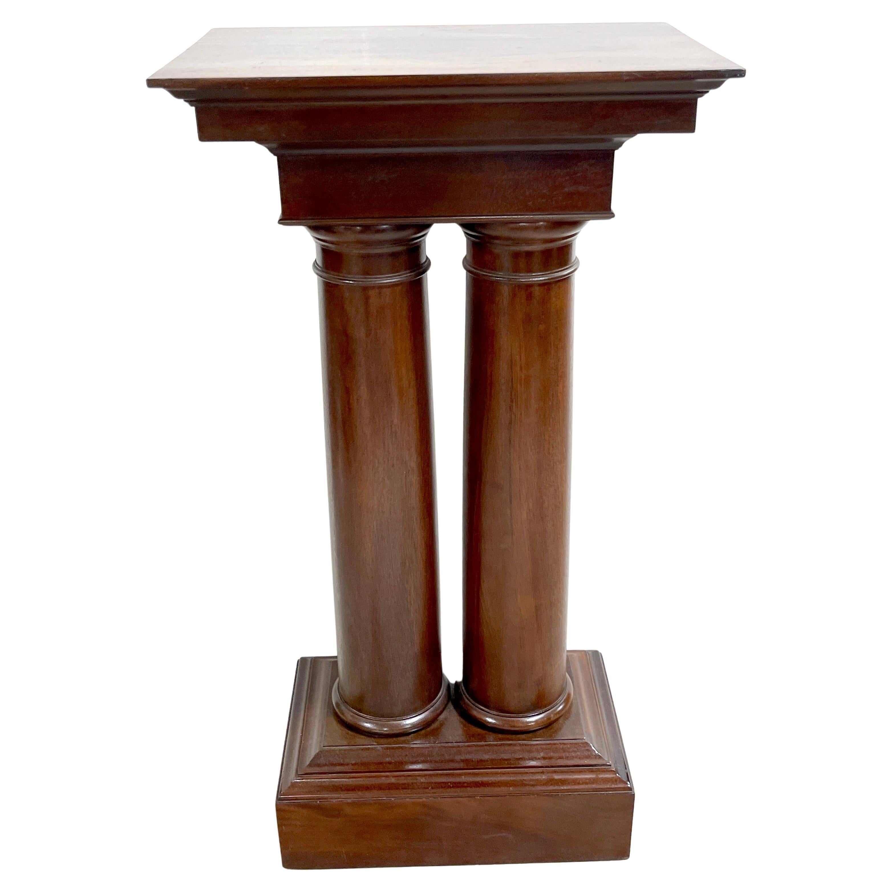 Greco-Roman Style Vintage Bronze Pedestal Base with Palmettes and Demi ...