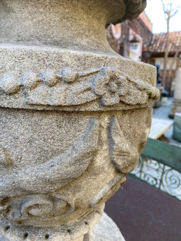 Hand Carved Stone Finial Decorative Architectural Element Urn Antiques ...