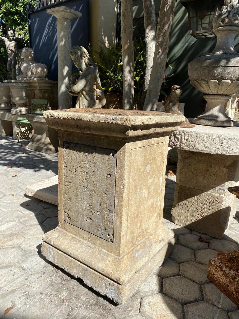 Hand Carved Stone Pedestal Column Post Base Block Antique Dealer Los ...