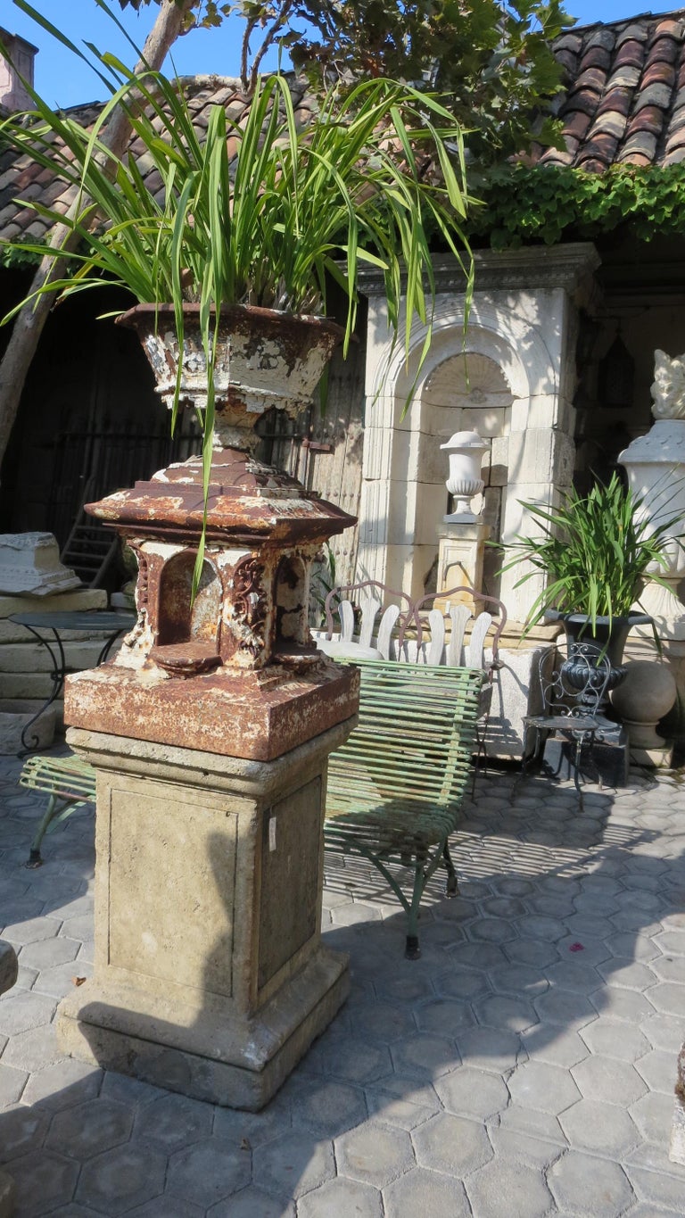 Hand Carved Stone Pedestal Column Post Base Block Antique Dealer Los ...