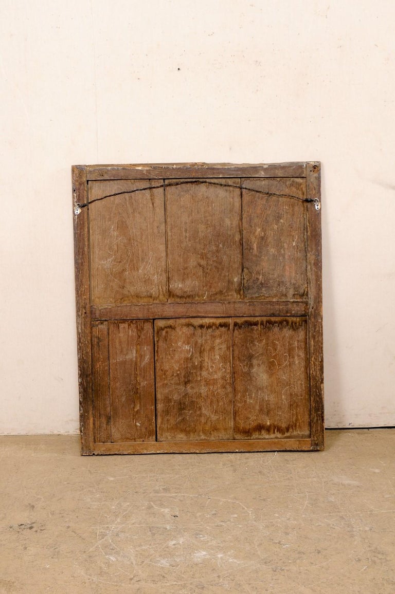 19th C. Hand-Painted Wooden Wall Panel in Floral Motif For Sale at 1stDibs