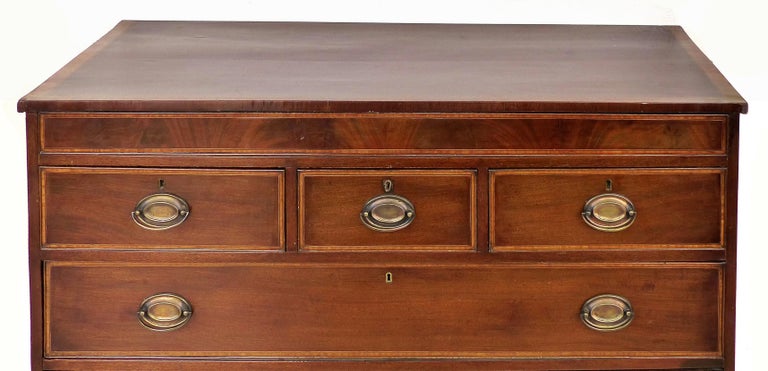 Hepplewhite Chest of Drawers with Brass Pulls in Mahogany and Satinwood ...