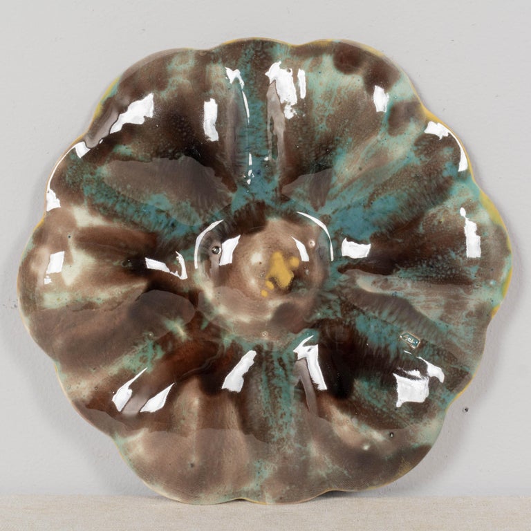 19th C. Holdcroft Majolica English Oyster Plate For Sale at 1stDibs
