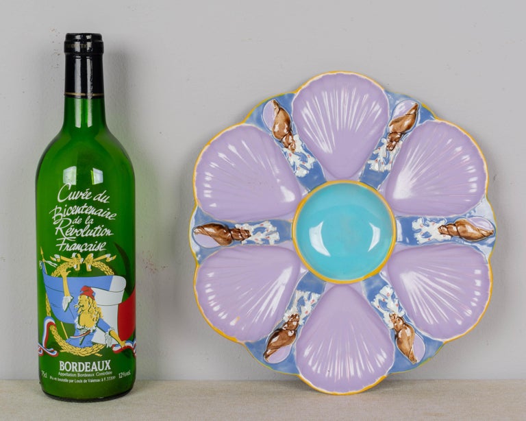 19th C. Holdcroft Majolica English Oyster Plate For Sale at 1stDibs