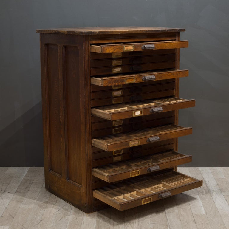 19th C. Industrial Typesetter's 20 Drawer Cabinet C.1890 For Sale at ...