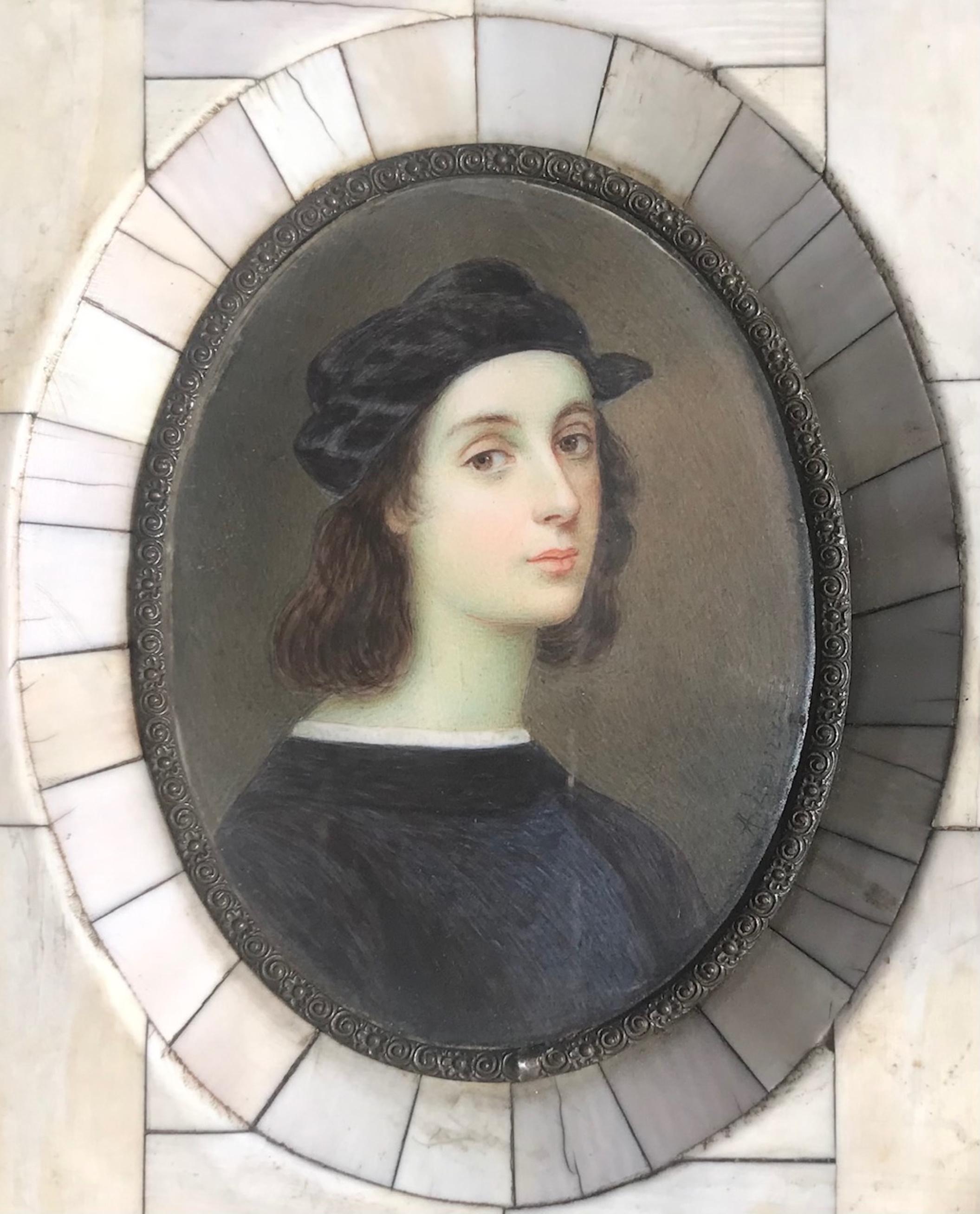 19th Century Italian Hand Painted Raphael Portrait Miniature at 1stDibs
