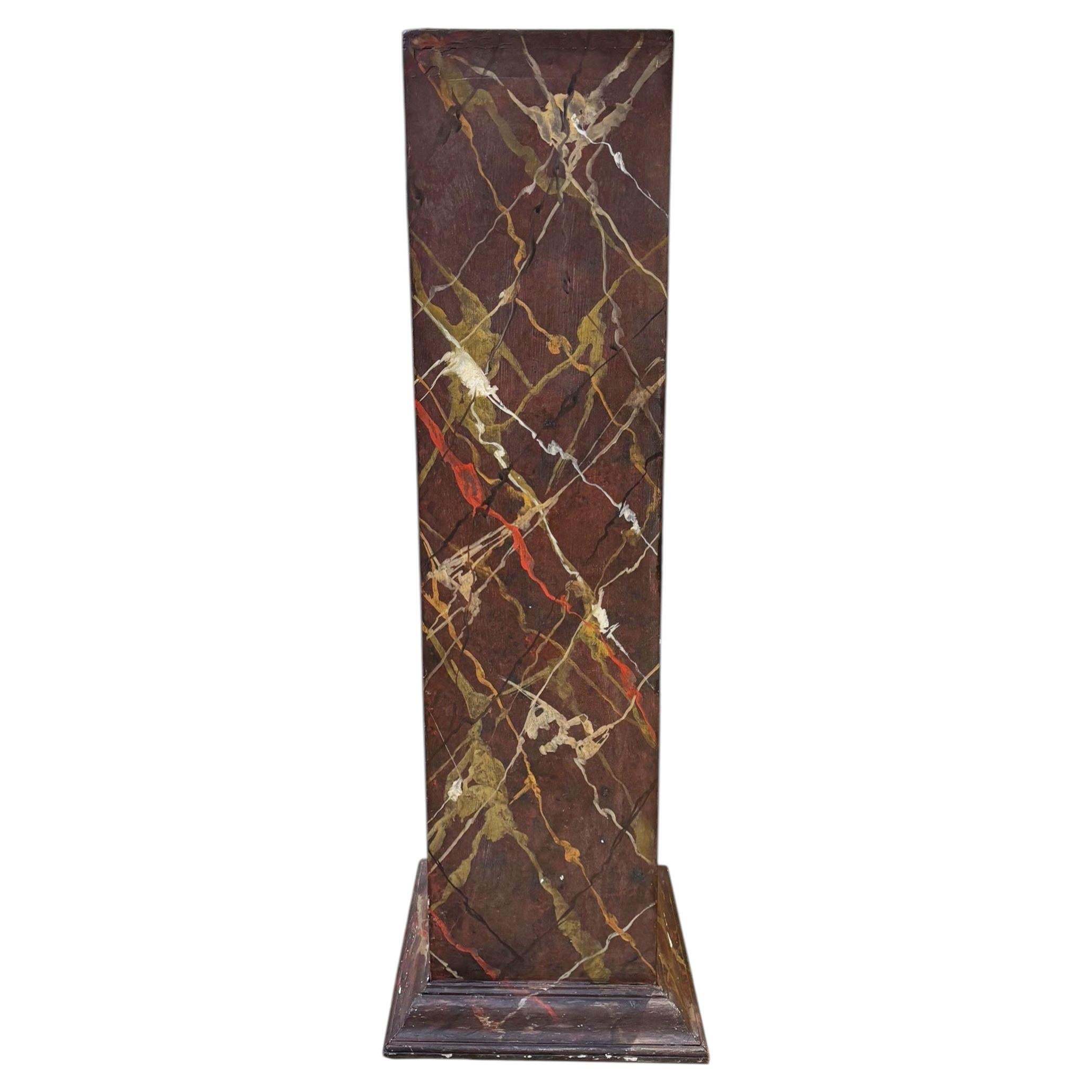 19th C. Italian Handcrafted and Hand Painted Vibrant Colors Faux Marble ...