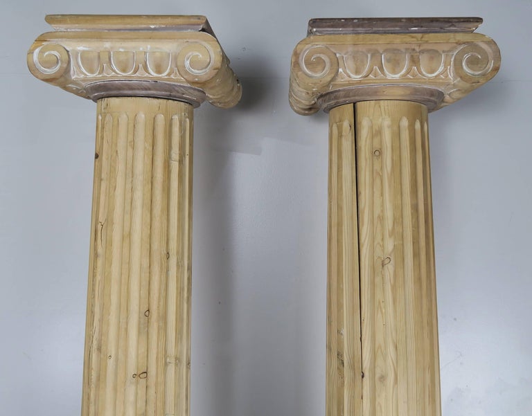 19th Century Italian Monumental Wood Columns, a Pair at 1stDibs