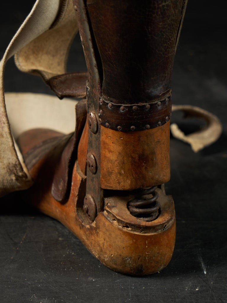 19th Century, Italian Original Wooden Prosthetic Leg at 1stDibs