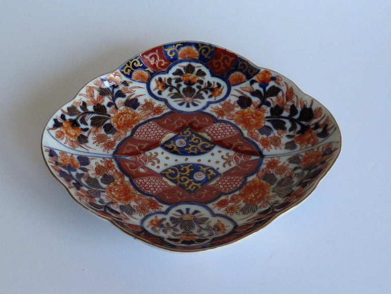 Japanese Porcelain Dish Finely Hand Painted Imari Design, Meiji Signed ...
