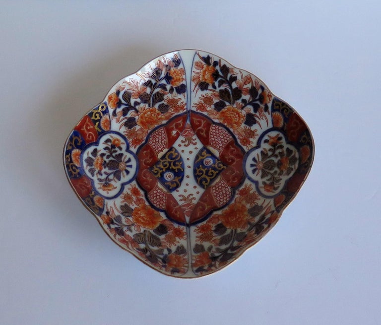 Japanese Porcelain Dish Finely Hand Painted Imari Design, Meiji Signed ...