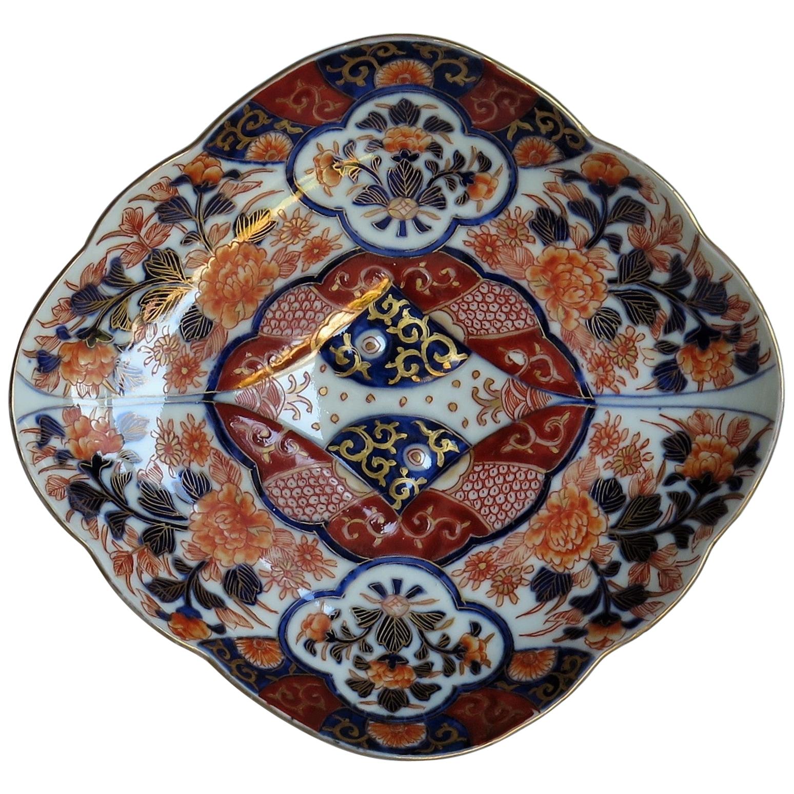 Japanese Porcelain Dish Finely Hand Painted Imari Design, Meiji Signed ...