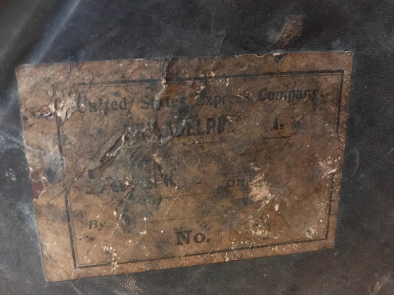 19th C. Large American All Leather Steamship Trunk with Dated Export ...