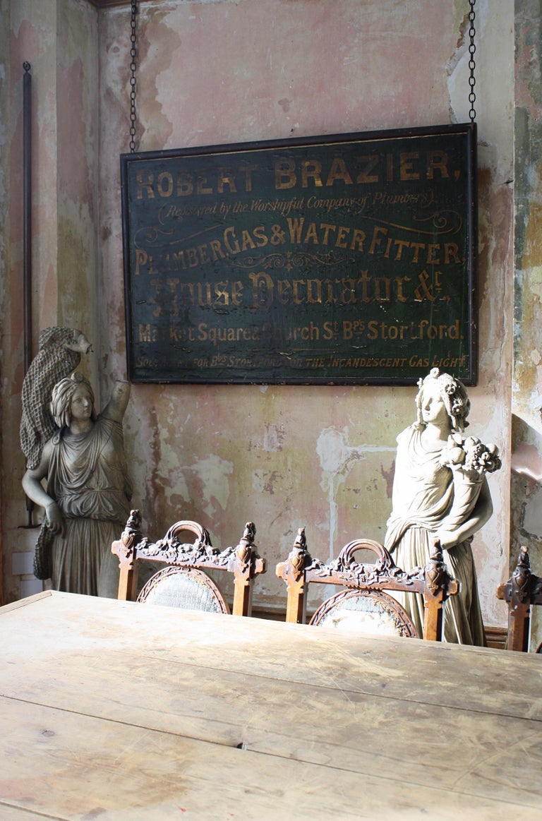 19th C Large Victorian Green and Gilt Trade Shop Sign "Robert Brazier ...