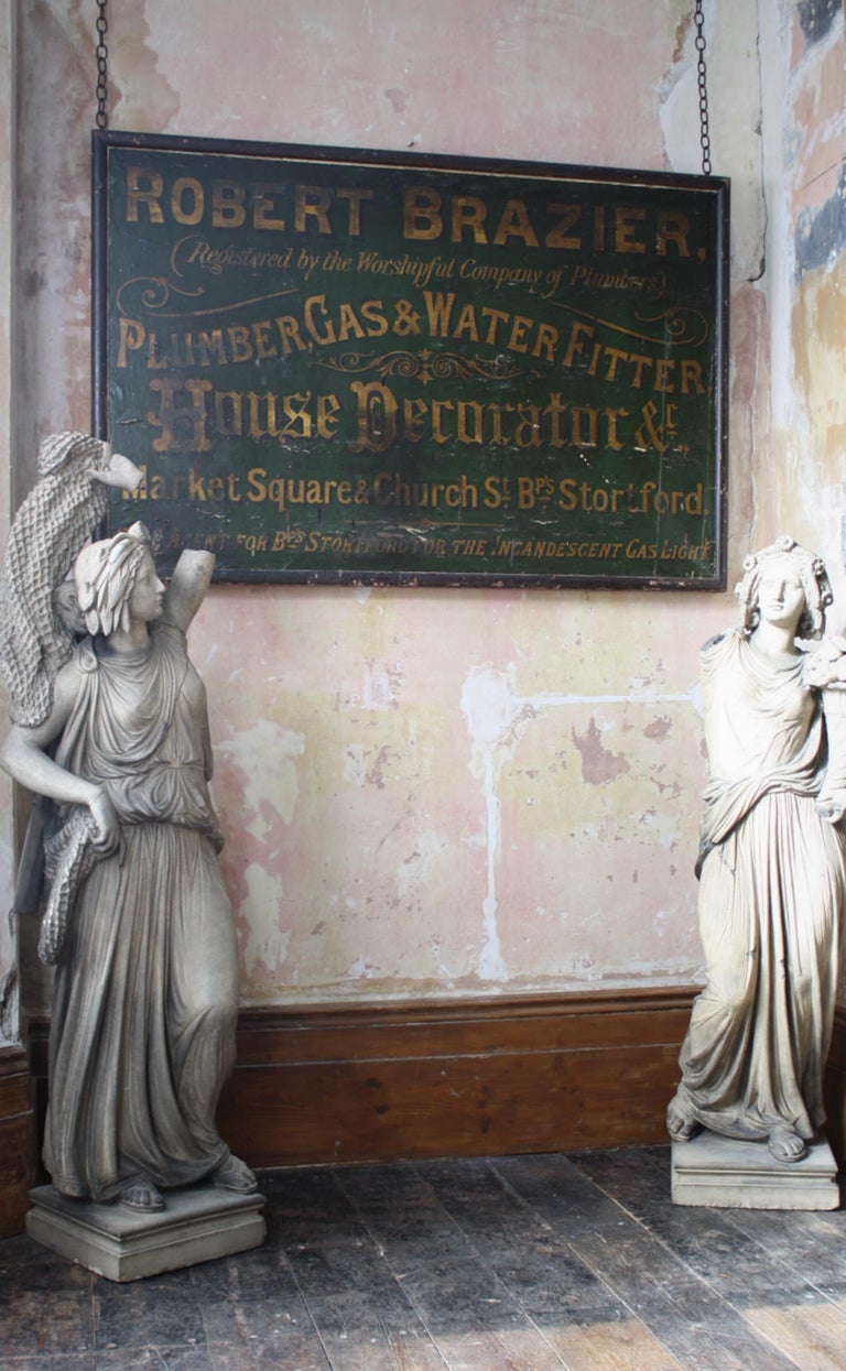 19th C Large Victorian Green and Gilt Trade Shop Sign "Robert Brazier ...