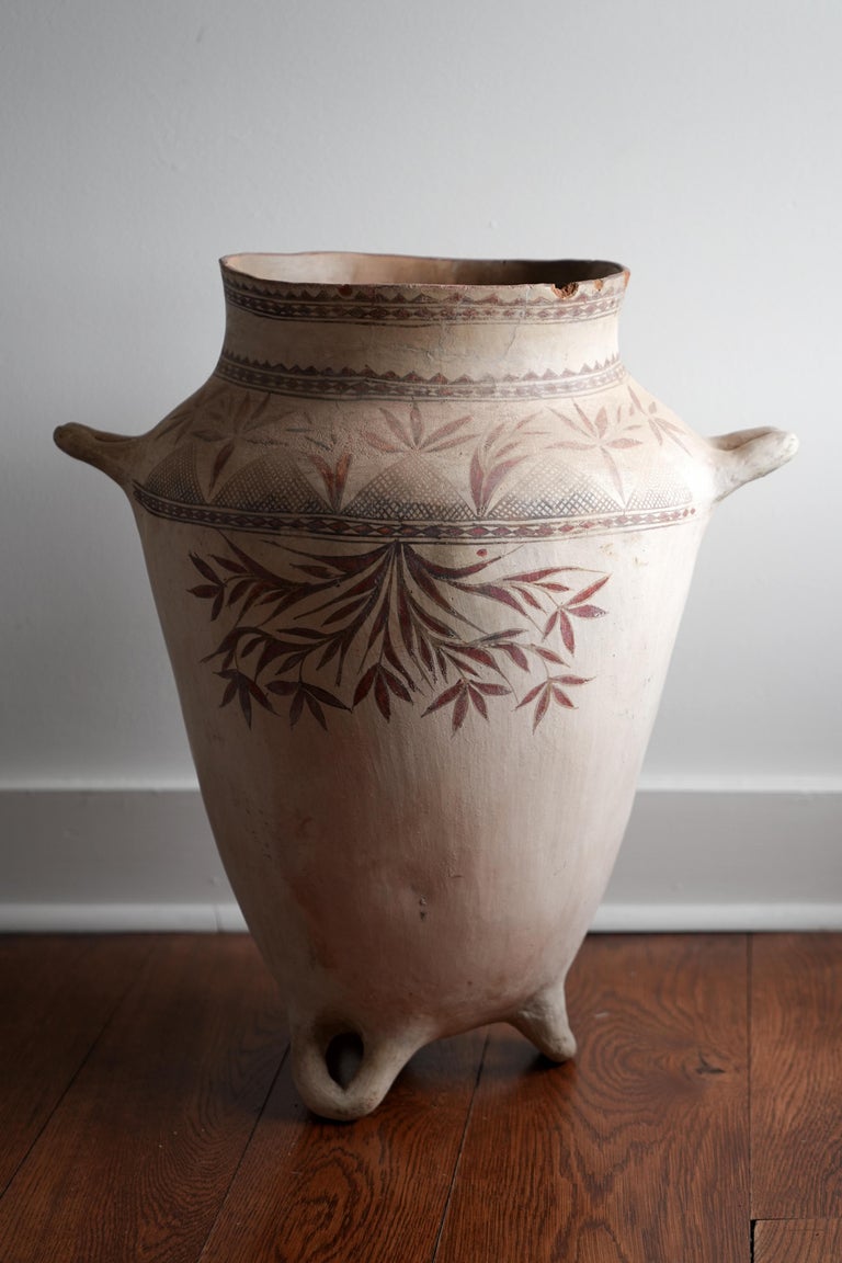 19th C Mexican Terracotta Painted Pot For Sale at 1stDibs