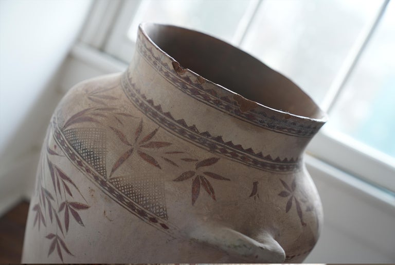 19th C Mexican Terracotta Painted Pot For Sale at 1stDibs