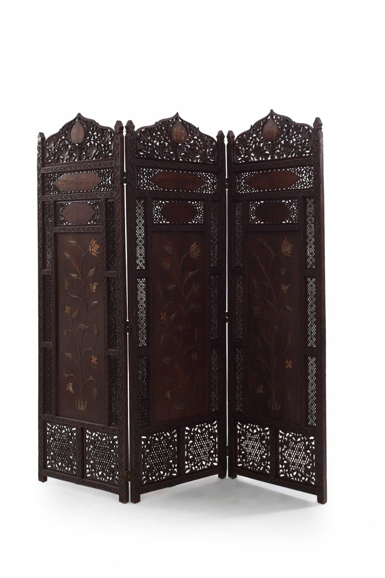 19th c. Middle Eastern Filigreed Folding Screen For Sale at 1stDibs