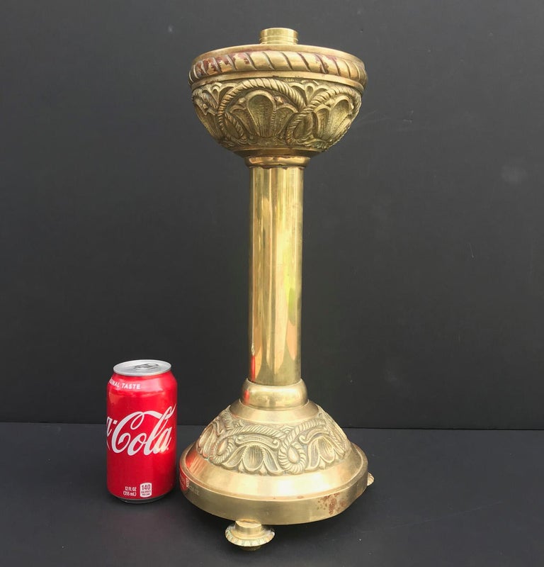 19th Century Monumental English Ecclesiastical Brass Candlesticks ...